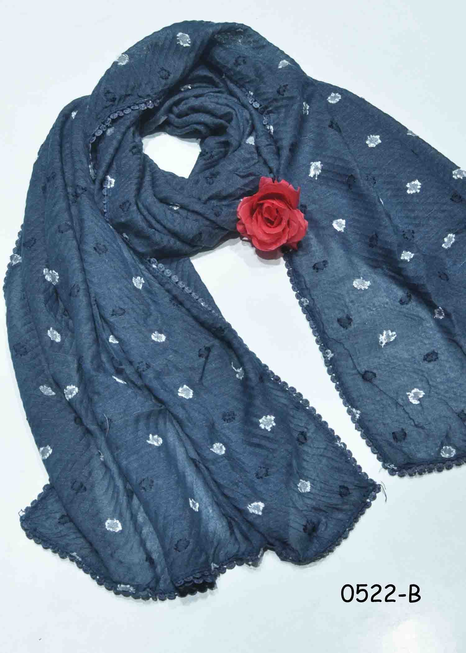 Rizwana - 0522-B Grey Color Butta work Synthetic Linen Stole CM1094858 ...