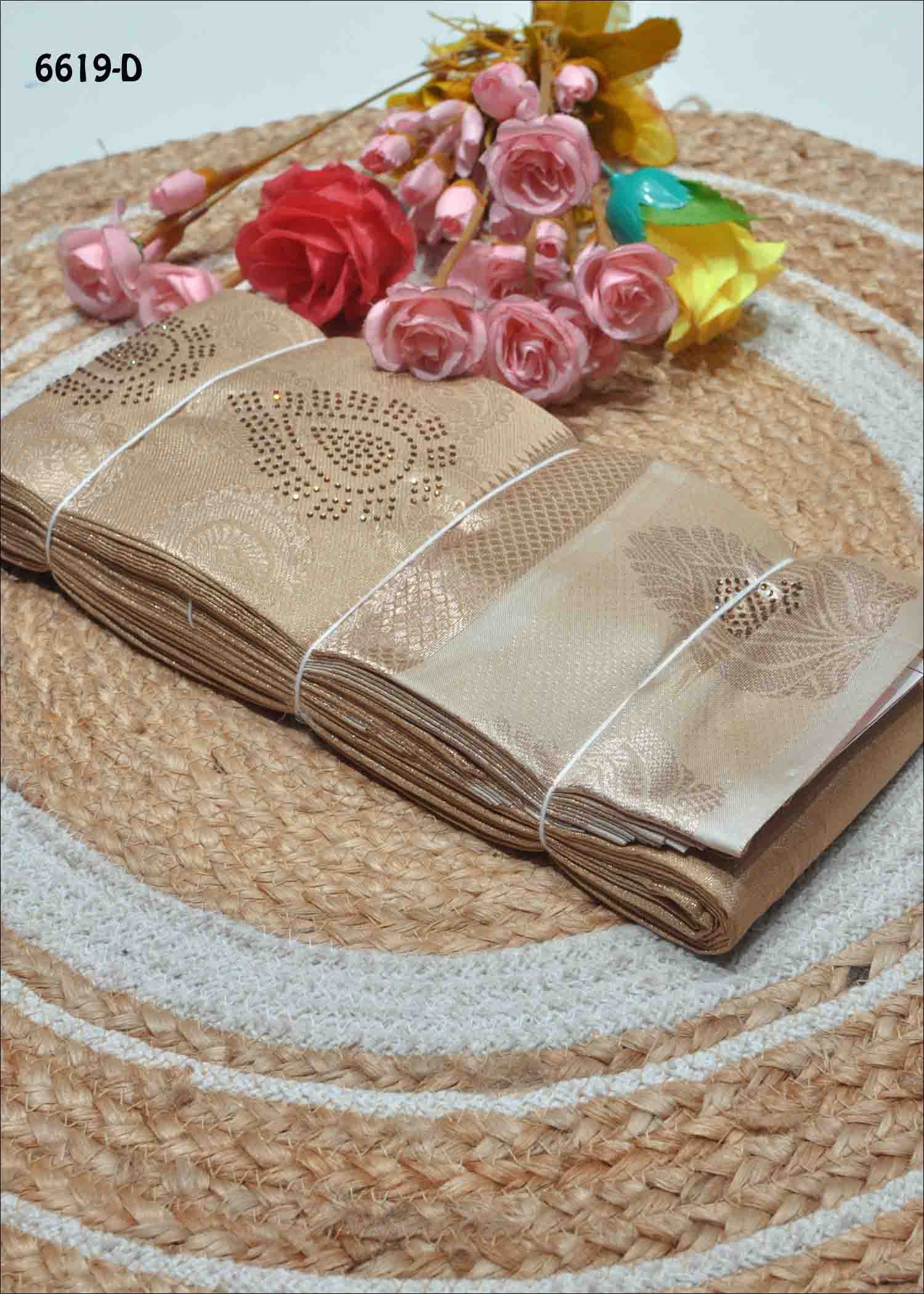 Nila - 6619-D Duckling Tan Color Traditional Wear Semi-Pattu Saree ...