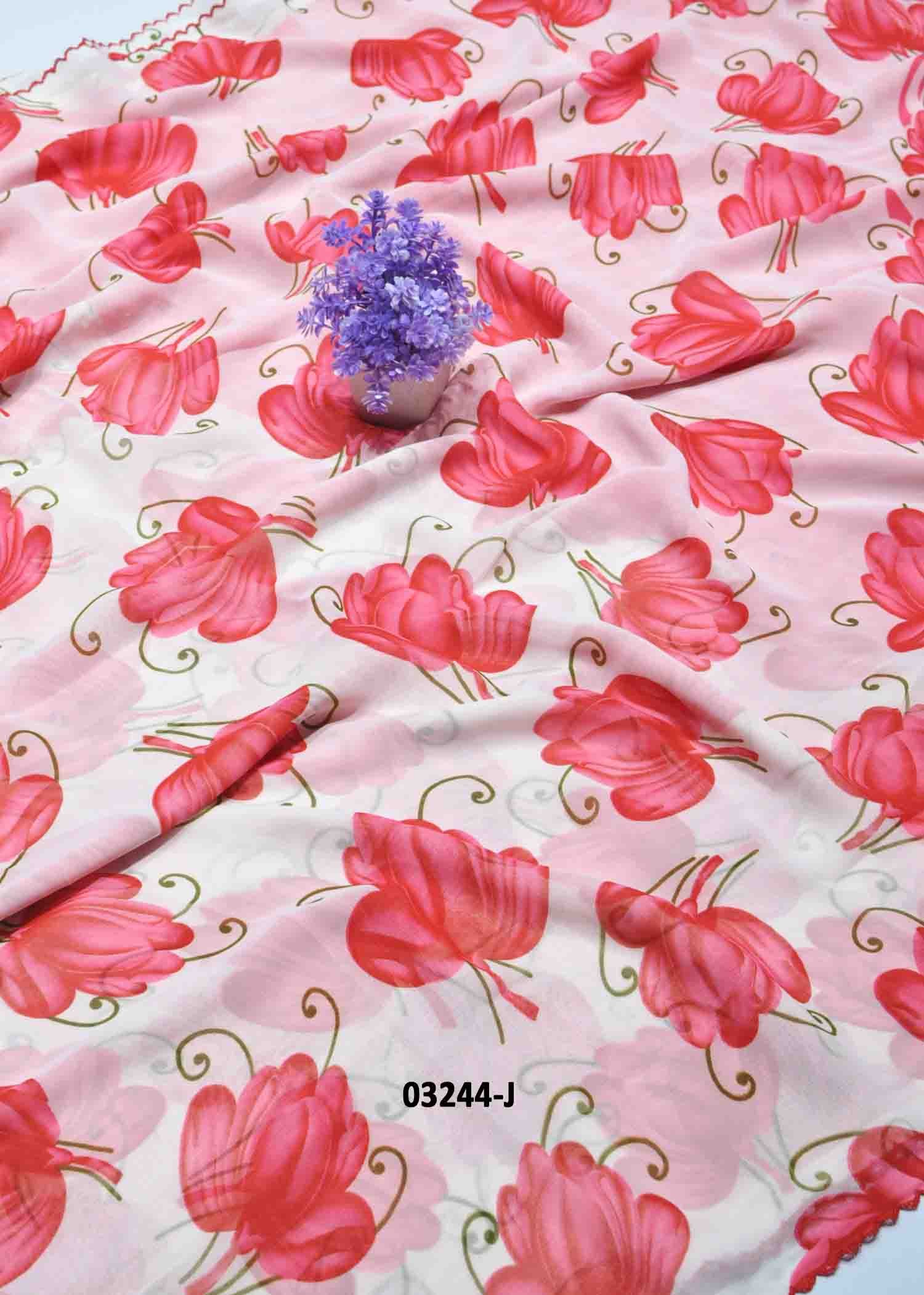 Paranitha - 03244-J Halfwhite Color Arca Border Soft Georgette Saree ...