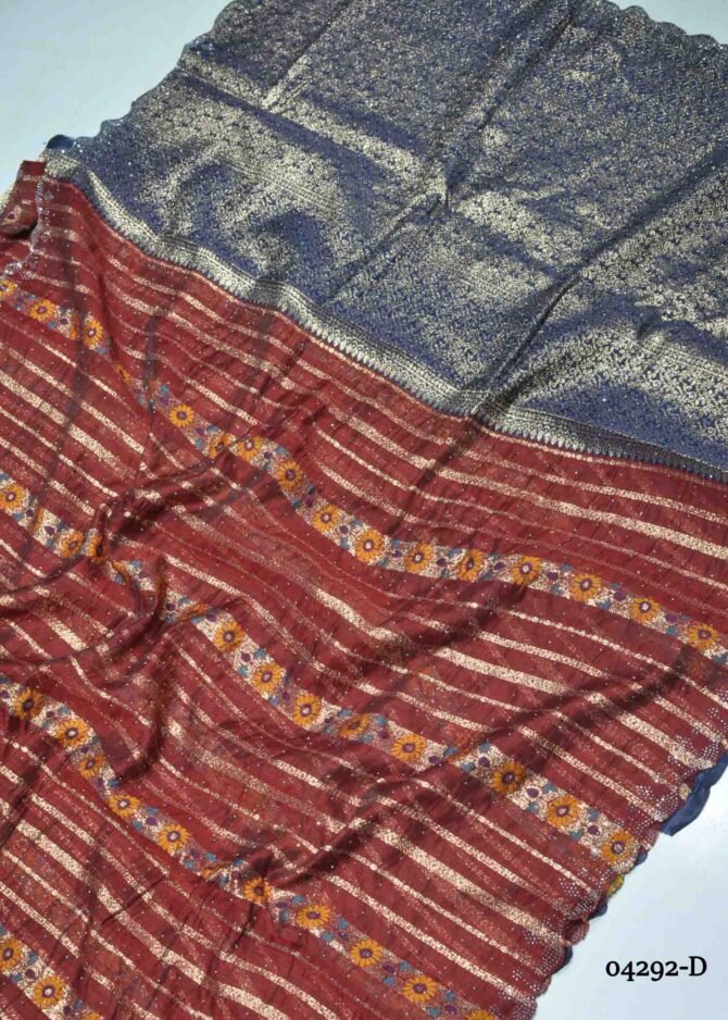 Nikita - 04292-D Red Color Embellished Chanderi Silk Saree CM1204627 ...