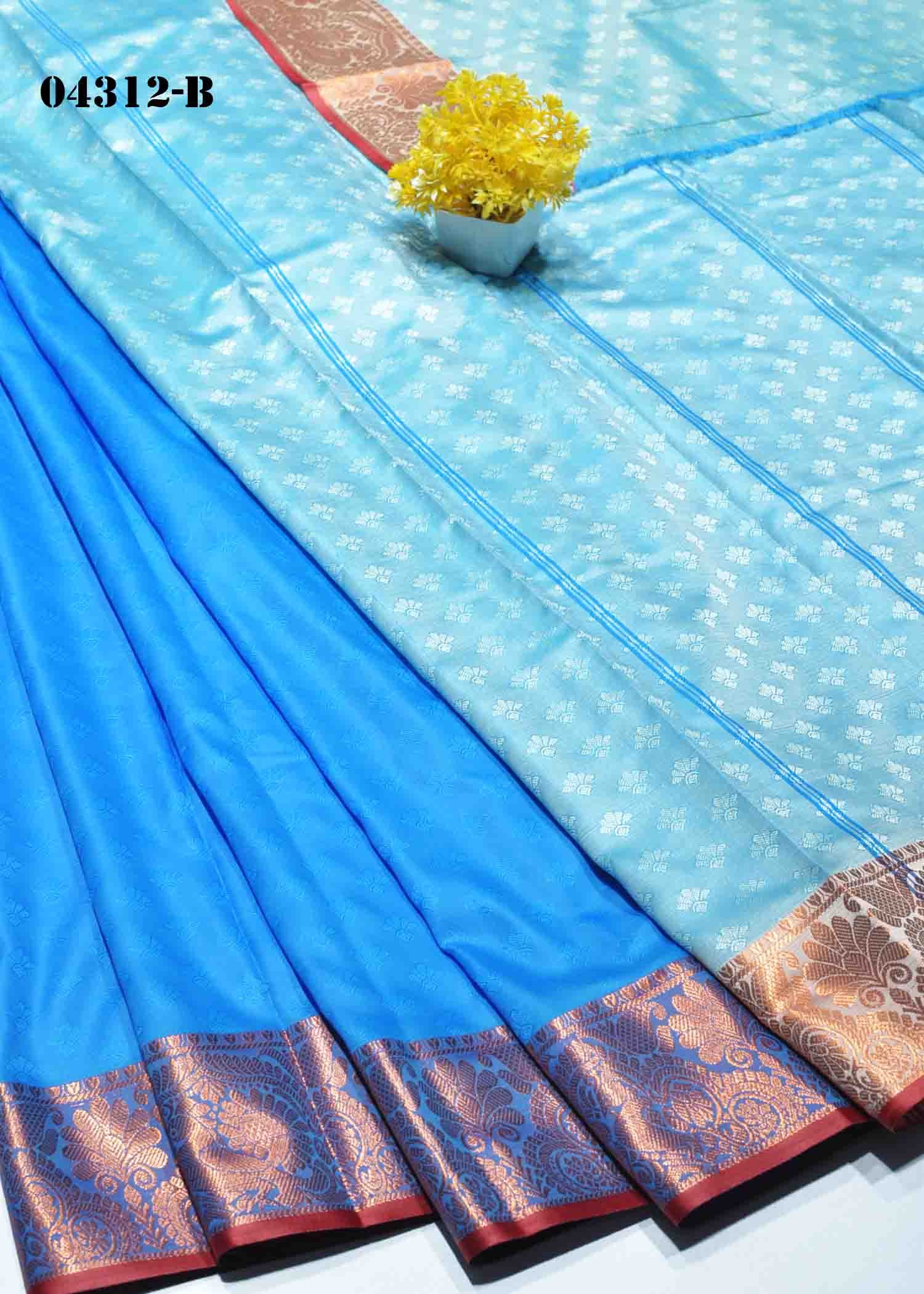 Subasri - 04312-B Electric Blue Color Traditional Look Lichi Silk Saree ...