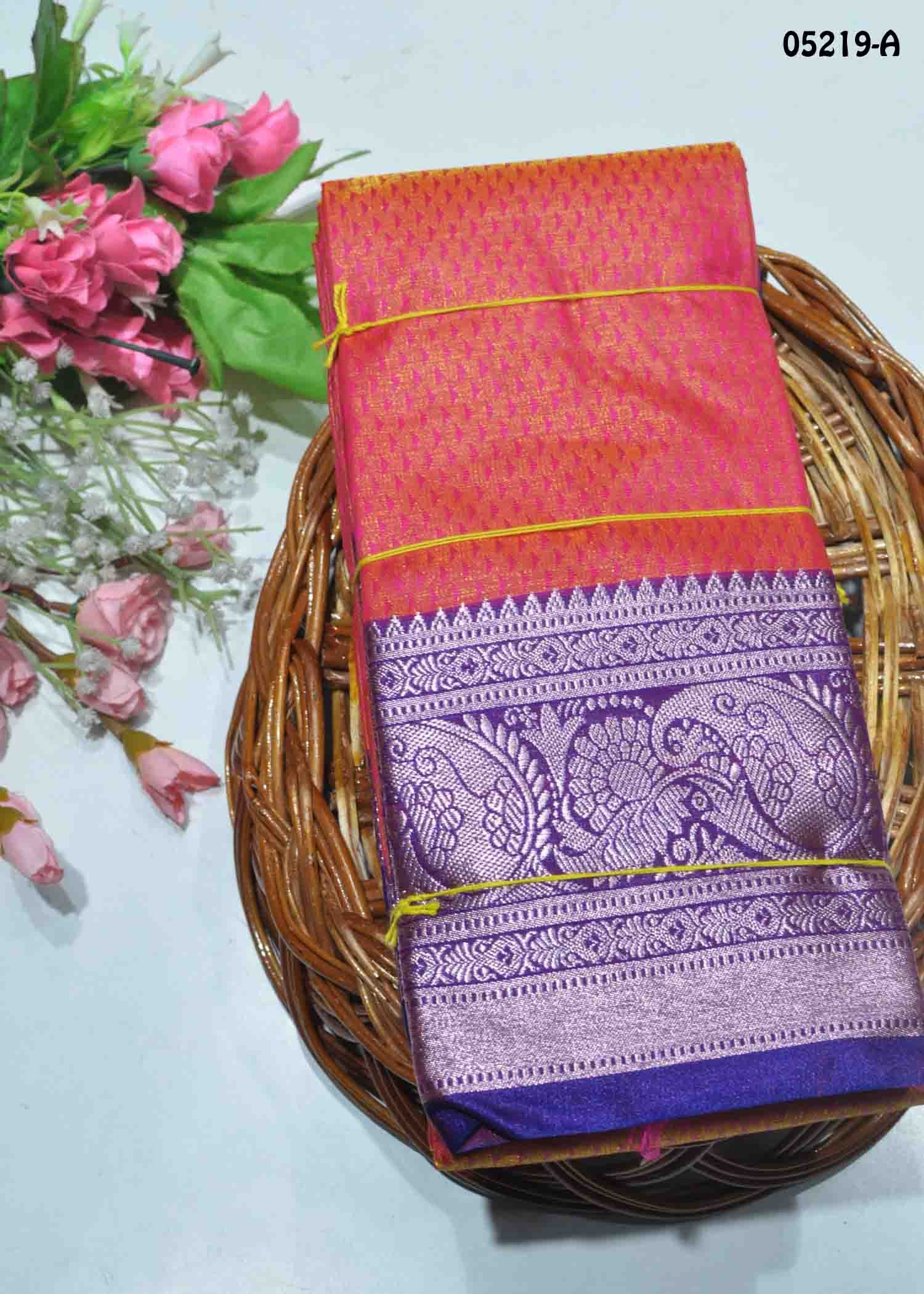 Rakchitha - 05219-A Strawberry Pink Color Traditional Wear Lichi Silk Saree CM1224915 [LR12B ...