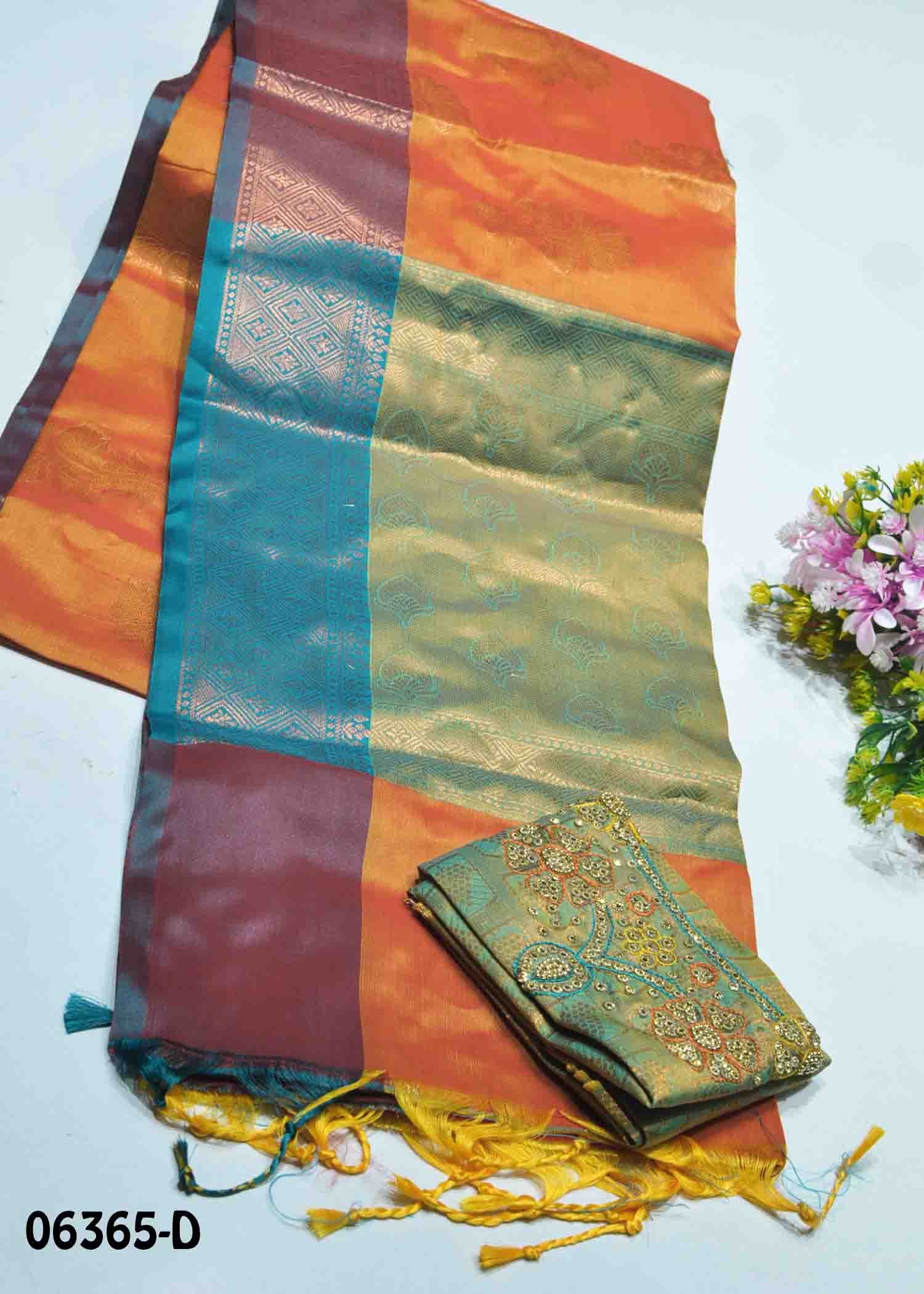 Harshini -06365-D Amber Orange Color Grand Look Traditional Wear Soft ...